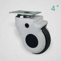 China Flat Base Medical Casters with Dual Brakes - 75-125mm Wheel Diameter, 100-150kg Load Capacity for sale