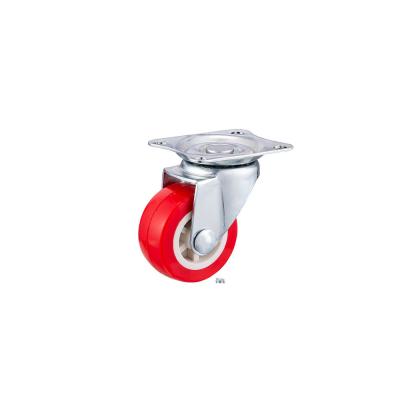 China Red PVC Caster Wheels 25mm-75mm Universal Furniture Casters with 5-50kg Load Capacity for sale