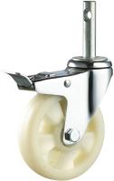 China 3 4 5 Inch Thread Stem PP Furniture Caster Wheel 75mm 100mm 125mm for sale