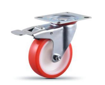 China Industrial PU Caster Wheels 75mm 100mm 125mm 3 to 5 Inch Heavy Duty Swivel Casters for sale