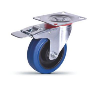 China 5 Inch Industrial PU Caster Wheel 125mm Double Ball Bearing Non-Marking 80kg Load Capacity for sale