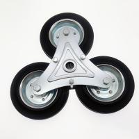 China 160mm Black Rubber Stair Climbing Caster with Roller Bearing 180kg Load Capacity for sale