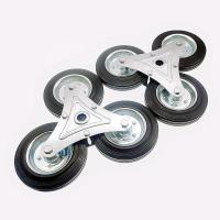 China 160mm Black Rubber Stair Climbing Caster with Roller Bearing 180kg Load Capacity for sale