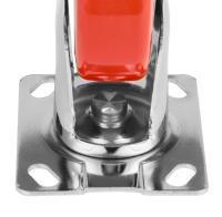 China Medium Heavy Duty 80kg Red PU Polyurethane Caster Wheels with Double Ball Bearings for Trolleys for sale