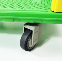 China 300kg Capacity Plastic Platform Trolley Hand Cart with Four-Wheel Design for Warehouse and Industrial Use for sale