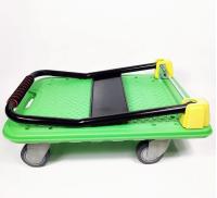 China PLEYMA Foldable Platform Trolley Push Cart 150kg Capacity with Noiseless TPR Wheels for Warehouse and Industrial Use for sale