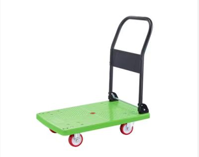 China PLEYMA Industrial Platform Hand Trolley - 200kg Capacity Folding Cart with Silent Rubber Wheels 70x50x25cm for sale