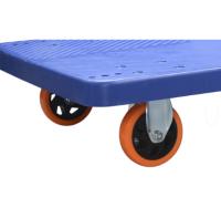 China 150/300kg Heavy Duty PVC Wheel Plastic Folding Platform Hand Truck Trolley Cart with Four-Wheel Design for sale