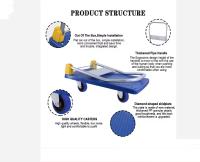 China 200kg Capacity Heavy Duty Folding Platform Trolley with Brake and Swivel Wheels for Industrial Use for sale