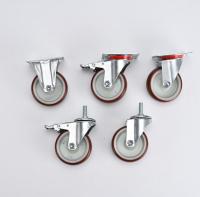 China Industrial Caster Wheels 60-100kg Load Capacity 3 4 5 Inch PU TPR Swivel Casters for sale