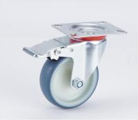 China Blue TPR Industrial Casters 3-5 Inch 60-100kg Load Capacity Threaded Stem with Brake for sale