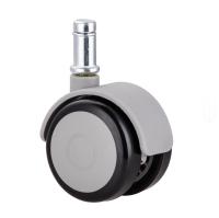 China 50mm TPU Dual Wheel Furniture Casters with Brake - 40kg Load Capacity, 2 Inch Grip Ring Stem for sale