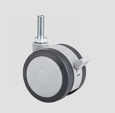 China 3 Inch M10 Threaded TPR Locking Castor Wheels - 72mm Diameter, 60kg Load Capacity for Office and Furniture for sale