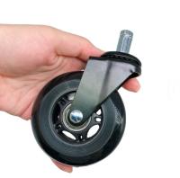 China 3 Inch 75mm Polyurethane PU Transparent Black Cool Office Chair Smooth Running Noiseless FloorProtected Caster Wheels Transparent Universal Wheels Gaming Chair Wheels Silent Wear-resistant for sale