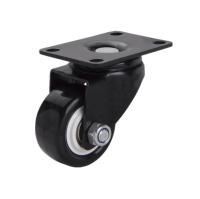 China 2-inch 50mm Box-packed Rotating Casters Double Brakes Heavy-load Capacity And Smooth Moving Top Plate Furniture-grade Black PVC Casters for sale