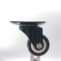 China 2-inch 50mm Box-packed Rotating Casters Double Brakes Heavy-load Capacity And Smooth Moving Top Plate Furniture-grade Black PVC Casters for sale