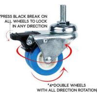 China 2-Inch 50mm Zinc-Coated Steel Dual-Wheel Swivel Caster with Blue PVC Coating for Washing Machines Refrigerators and Furniture for sale