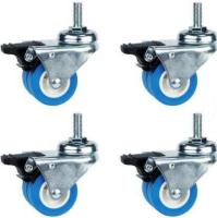 China 2-Inch 50mm Zinc-Coated Steel Dual-Wheel Swivel Caster with Blue PVC Coating for Washing Machines Refrigerators and Furniture for sale
