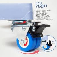 China 2-Inch 50mm Zinc-Coated Steel Dual-Wheel Swivel Caster with Blue PVC Coating for Washing Machines Refrigerators and Furniture for sale
