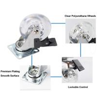 China 2-Inch 3-Inch and 4-Inch 100 mm Clear Swivel Brake Caster Wheels Made of Silicone for Office Chairs Cabinets and Furniture for sale
