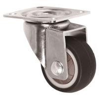 China PLEYMA 1-3 Inch Swivel Chrome Plated TPR Furniture Caster with Brake 25mm Wheel 50kg Load for sale