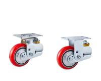 China Heavy Duty Shock Absorbing Caster Wheels 5-8 Inch PU 350-430kg Load Capacity Industrial Swivel Casters for sale