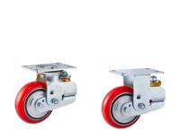 China Heavy Duty Shock Absorbing Caster Wheels 5-8 Inch PU 350-430kg Load Capacity Industrial Swivel Casters for sale