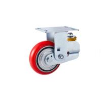 China Heavy Duty Shock Absorbing Caster Wheels 5-8 Inch PU 350-430kg Load Capacity Industrial Swivel Casters for sale