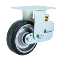 China 8 Inch Heavy Duty Industrial Single Spring Loaded Swivel Caster 350kg Capacity Rubber Wheel Aluminum Core for sale