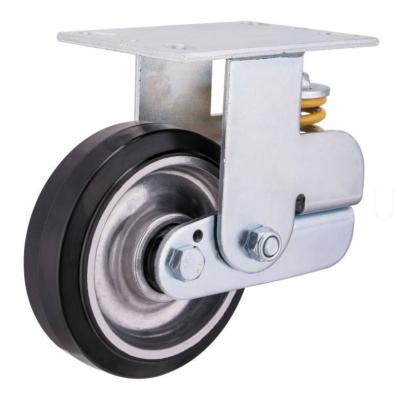 China Shock Absorber TPR Casters Wheel Caster With Double Spring Industrial Waterproof Gate Door 5 Inch Swivel and Brake Plate Casters for sale