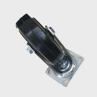 China 6 Inch Heavy Duty Swivel Cast Iron Rubber Caster Wheels 200mm Roller Bearing Trolley for sale