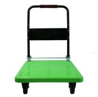 China Heavy Duty 400kg Plastic Folding Platform Hand Trolley Cart with 860x565mm Deck and 5 Inch Wheels for sale