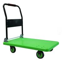 China Heavy Duty 400kg Plastic Folding Platform Hand Trolley Cart with 860x565mm Deck and 5 Inch Wheels for sale