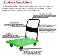 China Heavy Duty 400kg Plastic Folding Platform Hand Trolley Cart with 860x565mm Deck and 5 Inch Wheels for sale