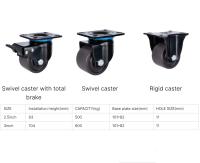 China Heavy Duty Low Profile Swivel Caster 2.5 Inch 3 Inch 500kg Load Capacity PA Wheel for Workbench for sale