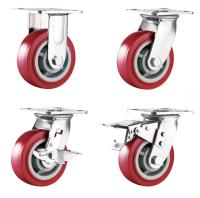 China Industrial 6 Inch Heavy Duty PU Castor 150mm 330kg Load Capacity with Double Ball Bearing for sale