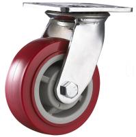 China Industrial 6 Inch Heavy Duty PU Castor 150mm 330kg Load Capacity with Double Ball Bearing for sale