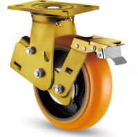 China Heavy Duty 8 Inch Swivel Spring Loaded Casters Shock Absorb Wheels 360 Degree for sale