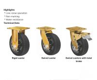 China Heavy Duty 150mm TPR Caster Wheels 250kg Load Capacity with Double Ball Bearing for sale