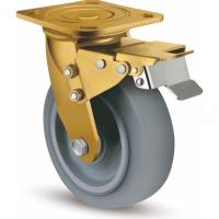 China Heavy Duty 150mm TPR Caster Wheels 250kg Load Capacity with Double Ball Bearing for sale