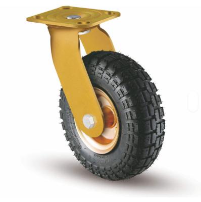 China Heavy Duty 10 Inch Inflatable Caster Wheels 250mm Diameter 200kg Load Capacity Pressed Steel Rubber for sale