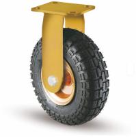 China Heavy Duty 10 Inch Inflatable Caster Wheels 250mm Diameter 200kg Load Capacity Pressed Steel Rubber for sale