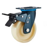 China Industrial Nylon Caster Wheels 4 to 8 Inch 350-600 kg Capacity Swivel Fixed Locking for sale