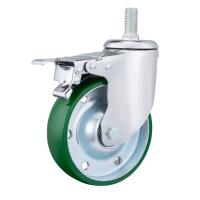 China Medium Heavy Duty PU Caster Wheels 4 inch 200kg Load Double Ball Bearing Swivel Casters with Steel Core for sale