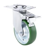 China Medium Heavy Duty PU Caster Wheels 4 inch 200kg Load Double Ball Bearing Swivel Casters with Steel Core for sale