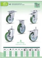China Medium Heavy Duty PU Caster Wheels 4 inch 200kg Load Double Ball Bearing Swivel Casters with Steel Core for sale