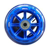 China 4 Inch 100mm Transparent PU Caster Wheels 70kg Load Capacity 608 Bearing for sale