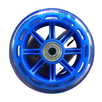 China 4 Inch 100mm Transparent PU Caster Wheels 70kg Load Capacity 608 Bearing for sale