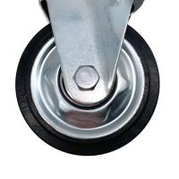 China Heavy Duty Swivel Caster 4 Inch Double Ball Bearing 400 kg Load Capacity Rubber Wheel for sale