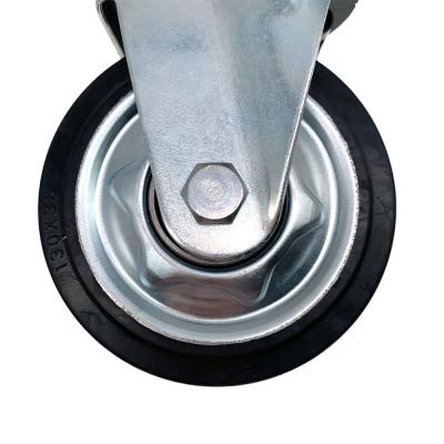 China Heavy Duty Swivel Caster 4 Inch Double Ball Bearing 400 kg Load Capacity Rubber Wheel for sale